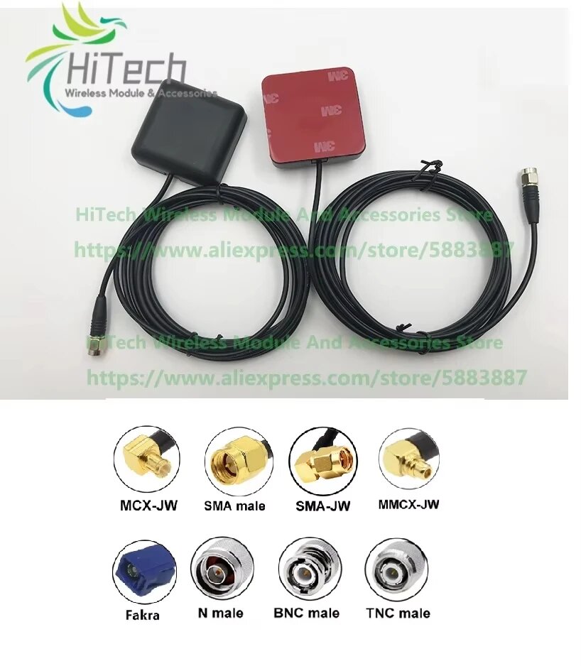 1 шт. GNSS L1 L5 магнитная антенна SMA TNC Fakra MMCX MCX N BNC 0,5-3 м для автомобильной навигационной базовой станции Rover LC29H TAU1201 TAU1308