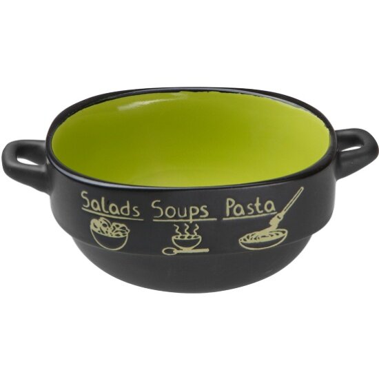 Perfecto Linea Супница керамическая, 140 мм, круглая, серия Харчо, черно-зеленая, (700 мл) (18-416513)