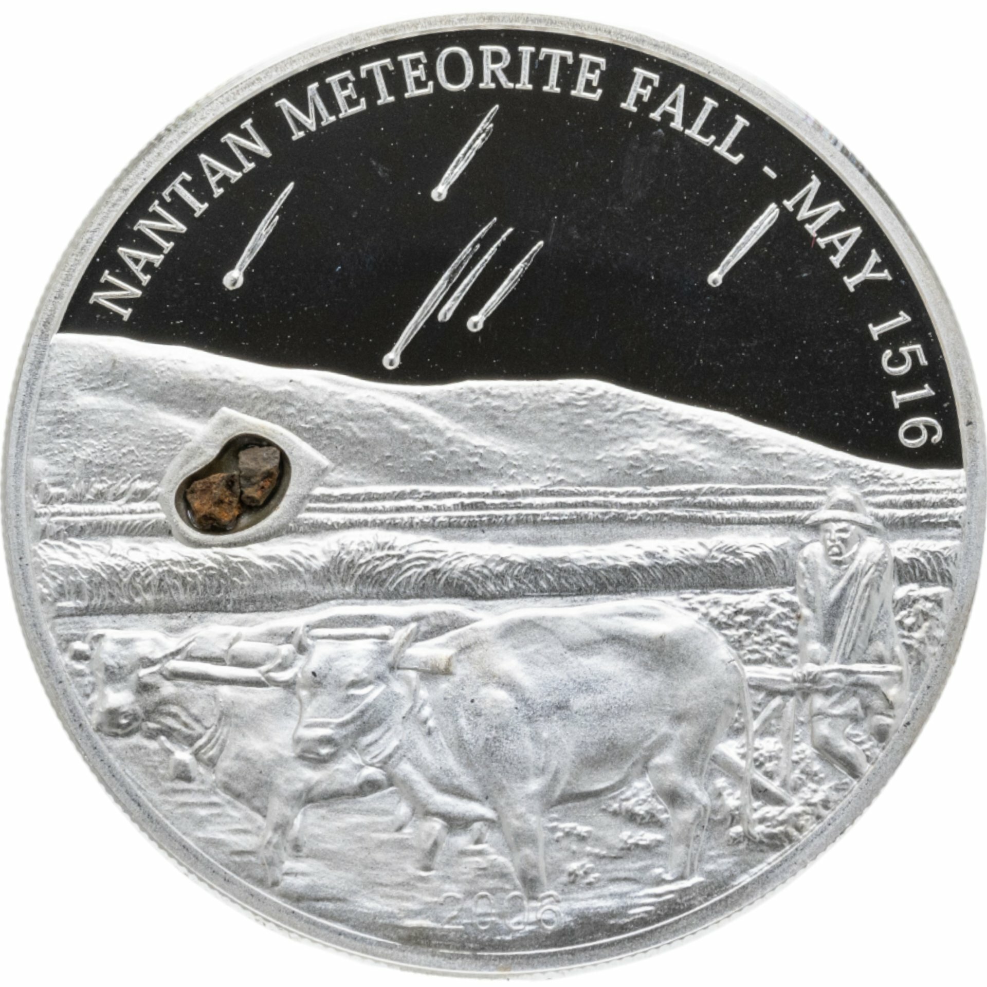 Палау 5 долларов 2006 "Метеорит Нантан" с сертификатом, Серебро 925, в сохранности Proof