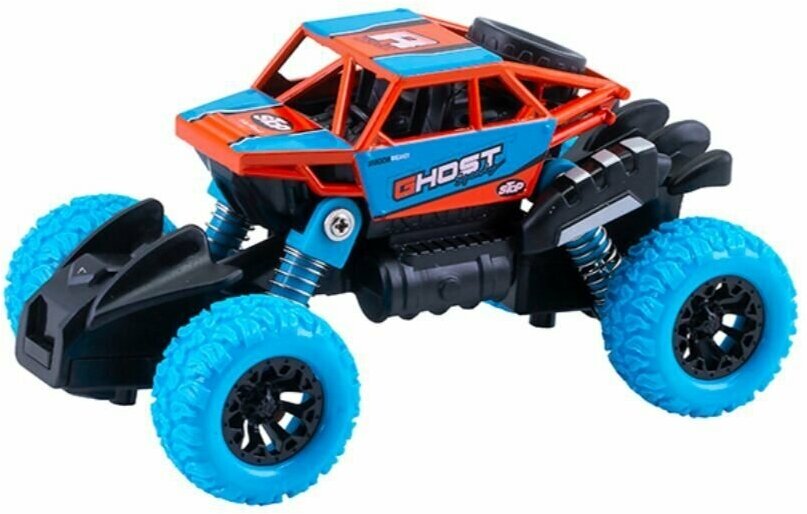 Wincars Машинка с больш. колёсами инерц. метал 13 см,(син-оранж/синие. кол) YK-2205
