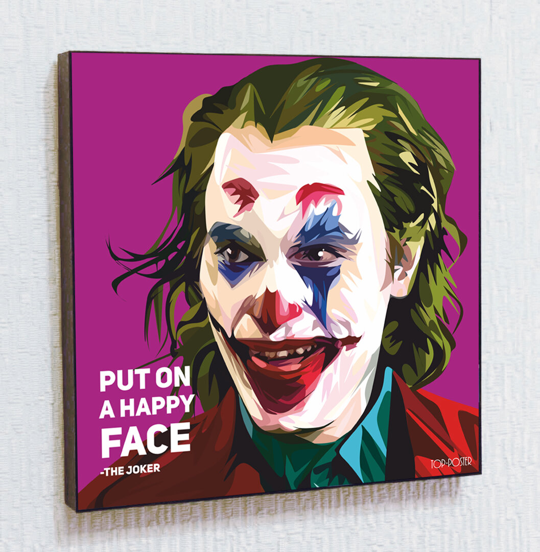 Картина постер Джокер 2019 ( Хоакин Феникс ) в стиле ПОП-АРТ в рамке с креплением / Портрет / Marvel DC / Top Poster