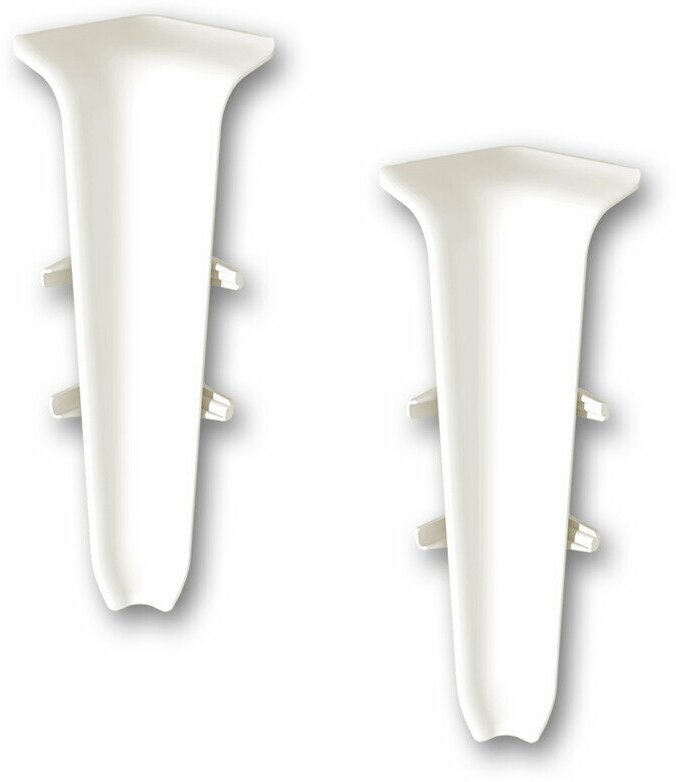 Угол внутренний для плинтуса DECONIKA 85мм - 033 Кремово белый, 2шт