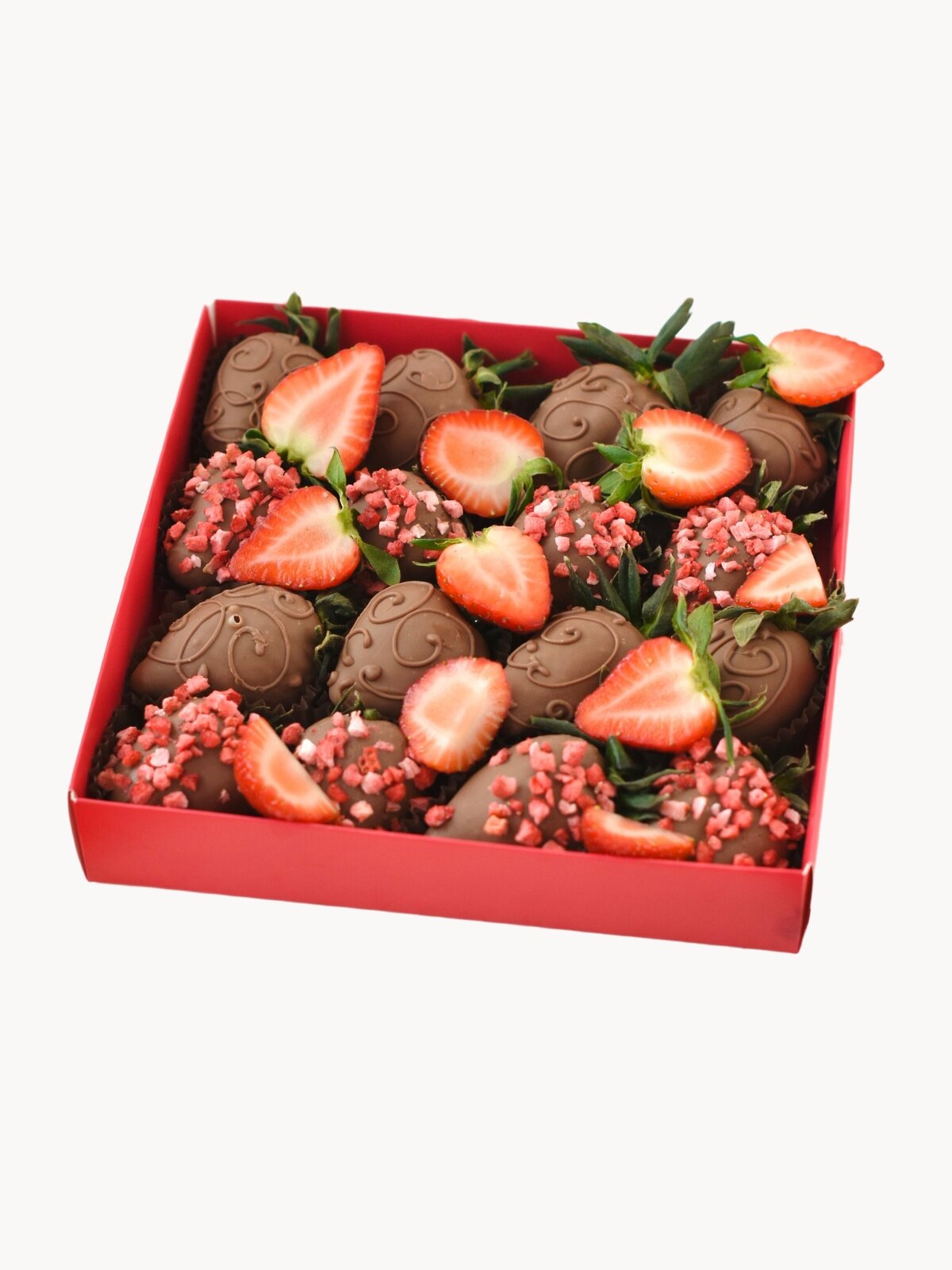 Клубника в молочном шоколаде, сладкий красивый подарок для любимых, 16-25 шт, сладкий подарок