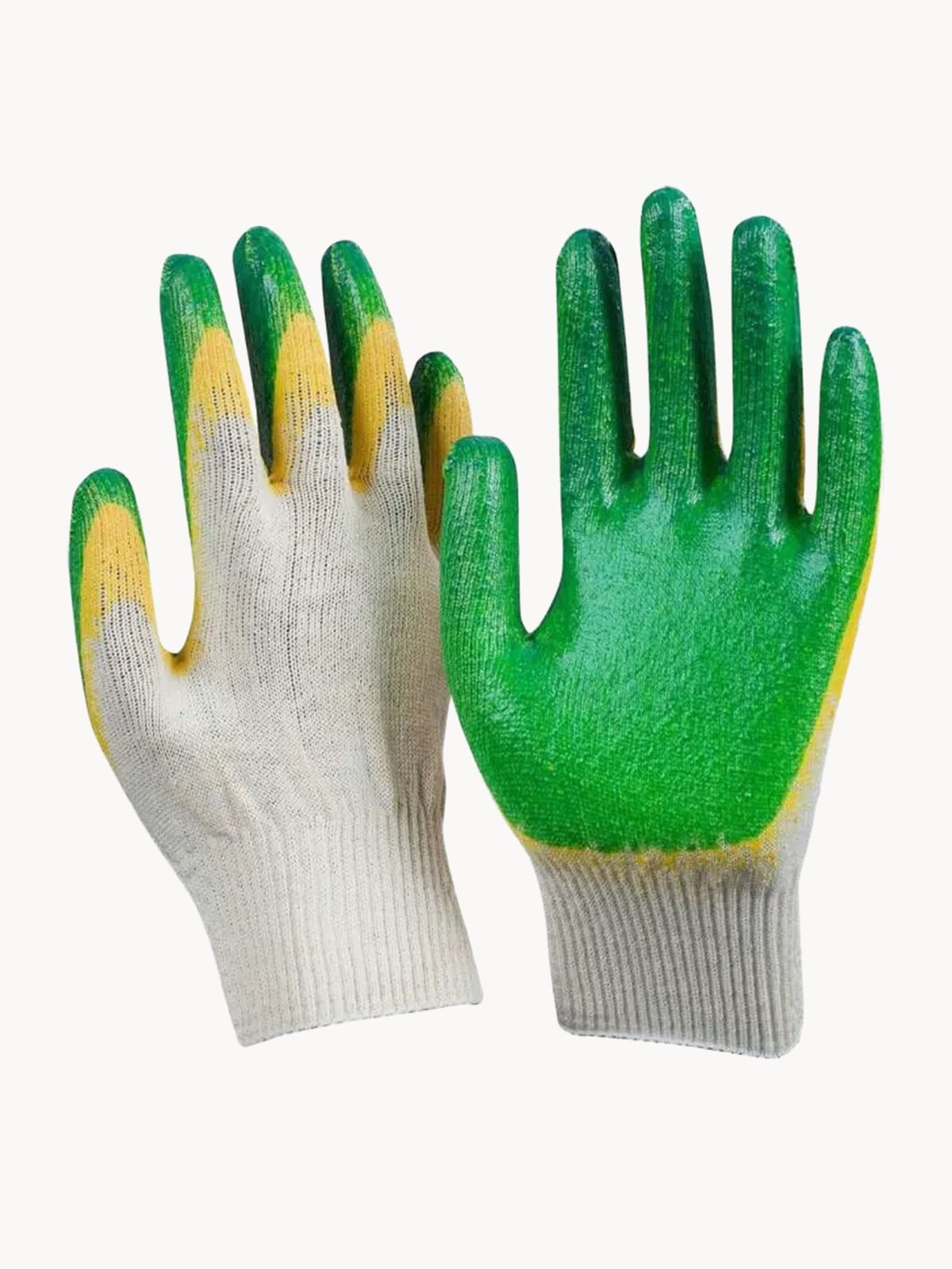 Перчатки рабочие строительные с двойным латексным обливом ( 10 пар ) 13 класс ( 20шт )