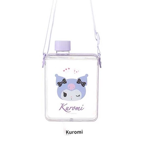 Портативная пластиковая кружка MINISO Sanrio Colorful Cube с ремешком Cinnamoroll Kuromi Куроми 500 мл