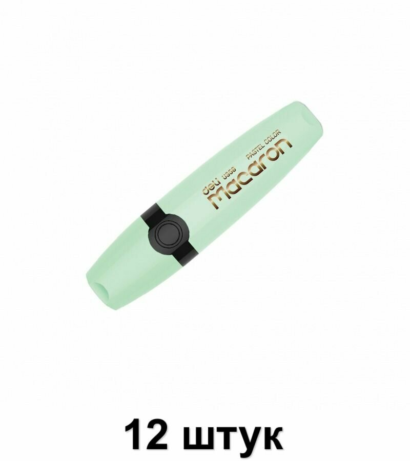 Deli Текстовыделитель Macaron, зеленый, 1-5 мм, 12 шт