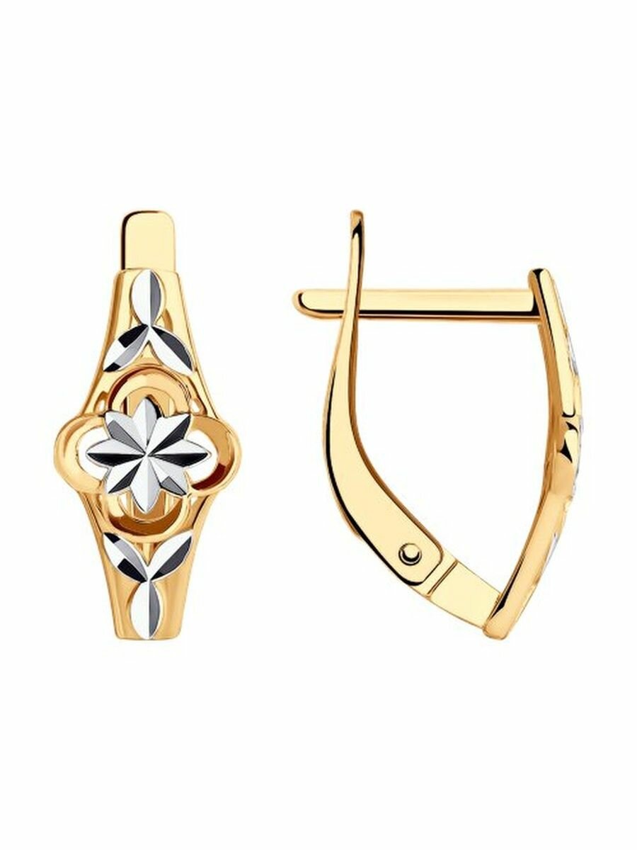 Серьги, красное золото, 375 проба