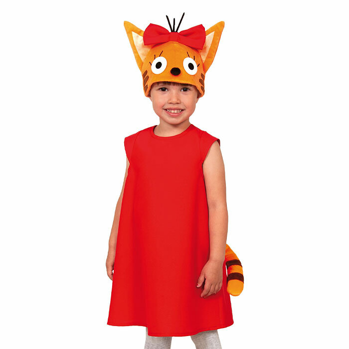 Детский карнавальный костюм Карнавалофф Кошечка Карамелька серия "Три Кота", рост 104-110 см (85003-XS)