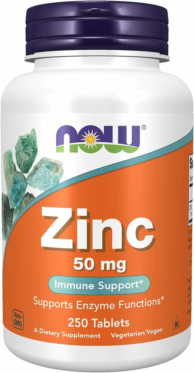 Zinc 50mg Now Foods 250 tablets/цинк для иммунитета, кожи и волос 50мг 250 таблеток