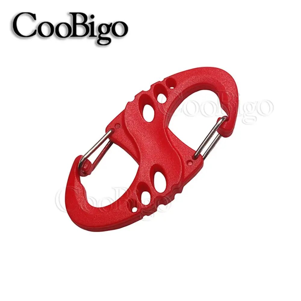 5 шт, пластиковые карабины CooBigo, 50 мм Красный, Red
