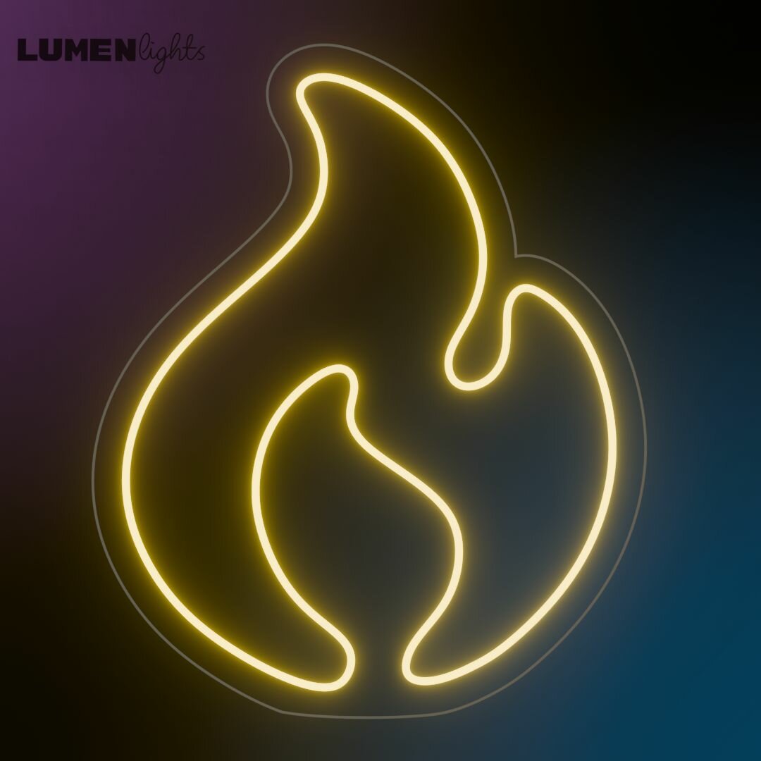 Неоновая вывеска, светильник декоративный Огонёк, 40х33 см.