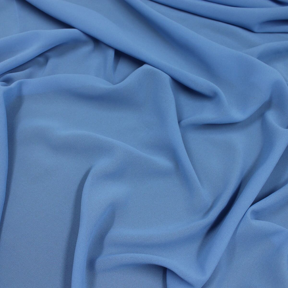 Ткань для шитья, креп, шифон, плотность 120г/м2, голубой цвет, 1,4х2м