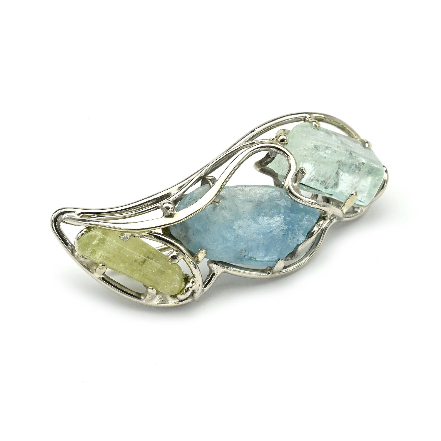 Брошь, аквамарин