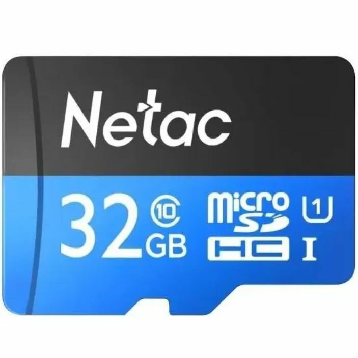 Карта памяти NETAC P500 microSDHC 32 ГБ (NT02P500STN-032G-S) - Class 10, UHS-I U1, чтение - 80 Мбайт/сек