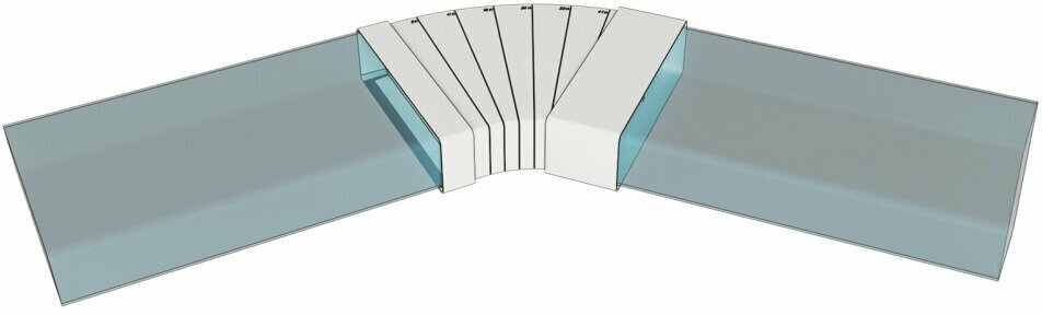 Колено разноугловое горизонтальное ERA 511КРП для прямоугольных воздухоотводов