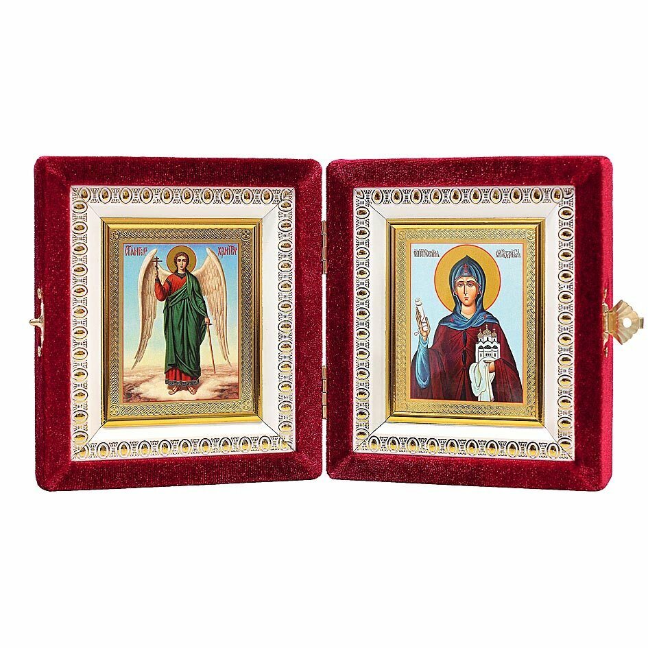 Складень именной "Преподобная София Суздальская - Ангел Хранитель (лик № 072)", размер ликов 6*7,5 см