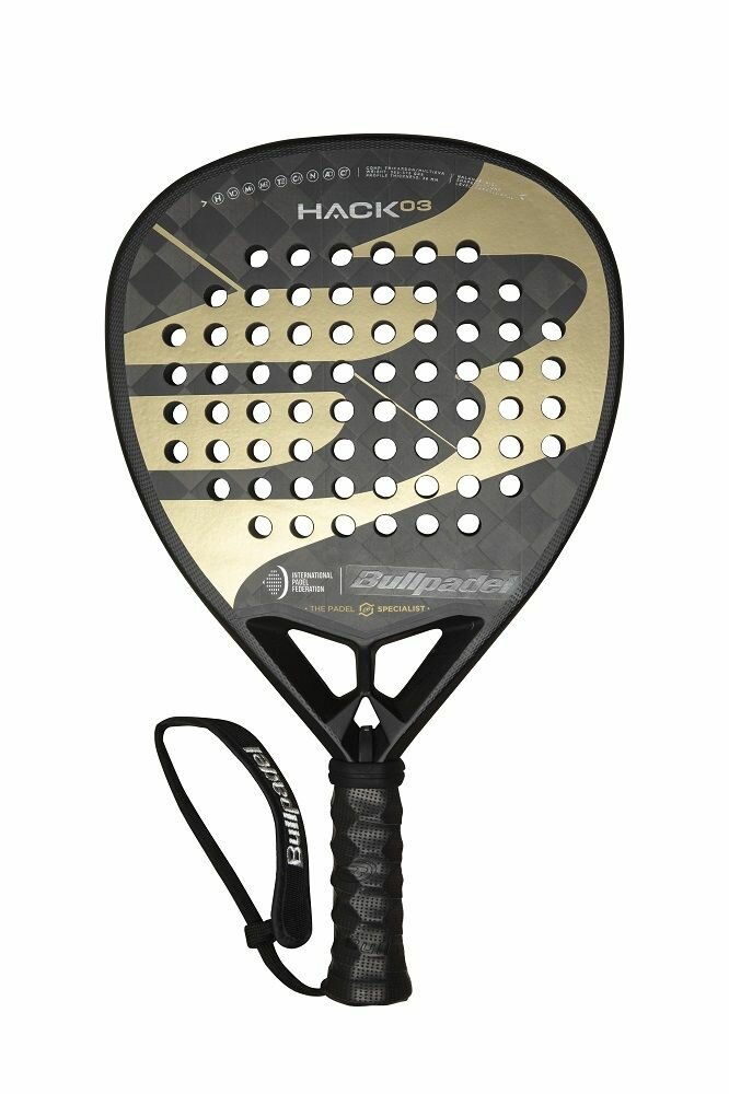 Ракетка для падел-тенниса BULLPADEL HACK 03 FIP, черный, золотой