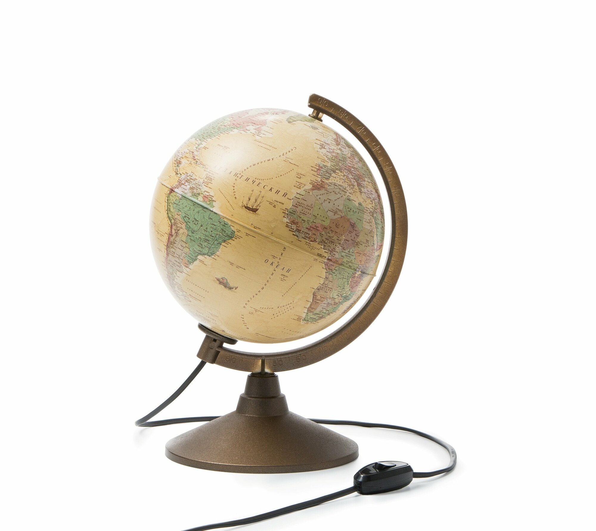 Глобен Глобус Земли Антик D-21 с подсветкой