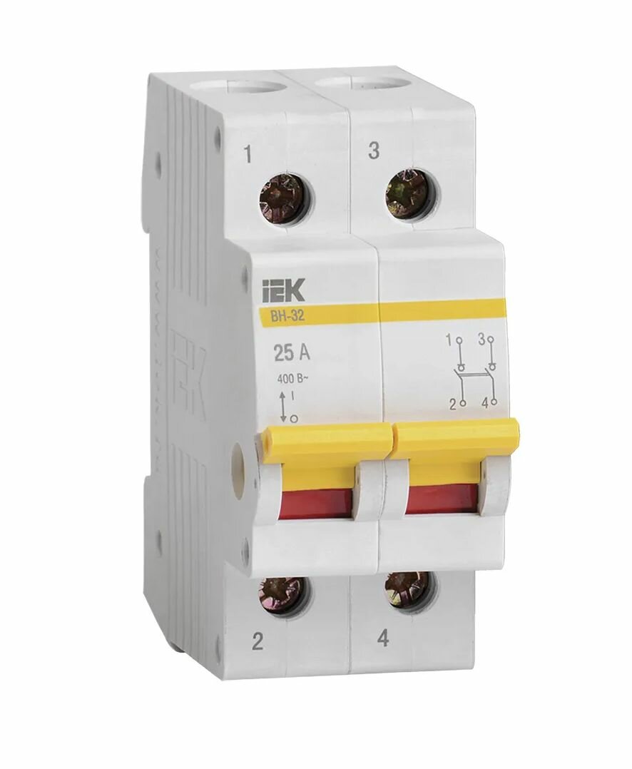 Выключатель нагрузки IEK ВН-32 MNV10-2-025, модульный, 2 полюса
