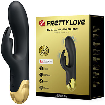 Baile Pretty Love Royal Pleasure Vibrating Function, черный Вибратор с золотым напылением на рукоятке