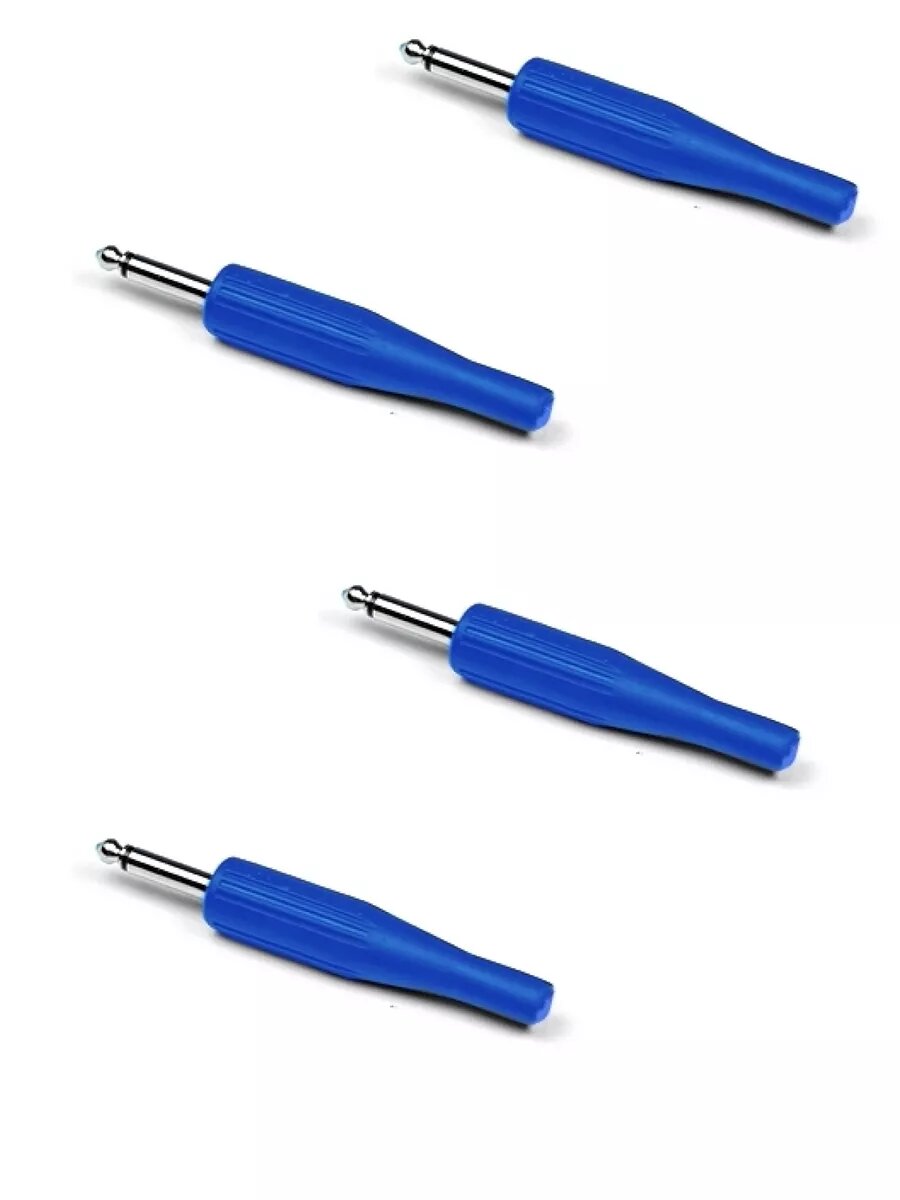 Джек моно кабельный, 6.3 мм 4 шт. J180/BL