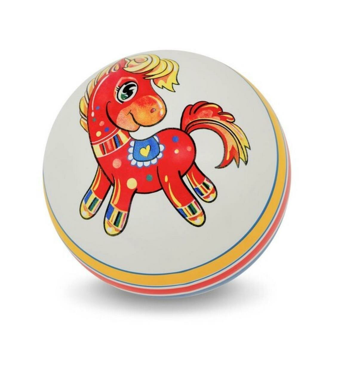 Мяч ПОЙМАЙ "Лошадка", диаметр 20см, для детей 1-9 лет, разноцветный, резиновый