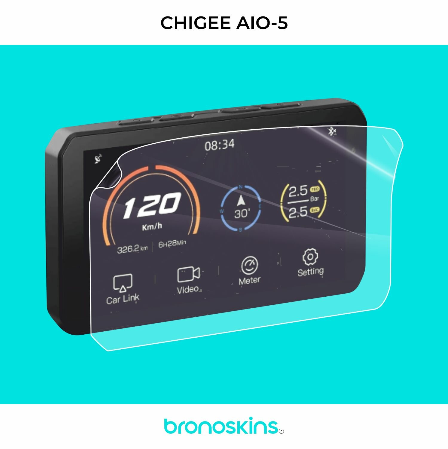 Глянцевая защитная пленка на экран CarPlay для мото CHIGEE AIO-5