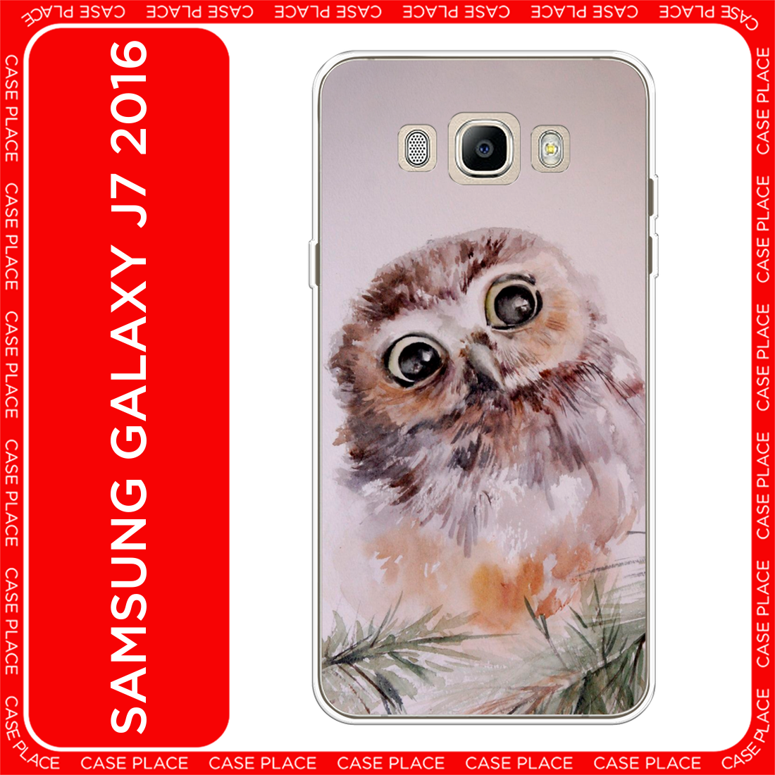 Чехол на Samsung Galaxy J7 2016 / Самсунг Галакси Джей 7 2016 с принтом Сова на розовом