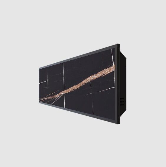 Stout Отопительная панель 1200 x 300 серии Black Stone SCT черный гранит, черный корпус