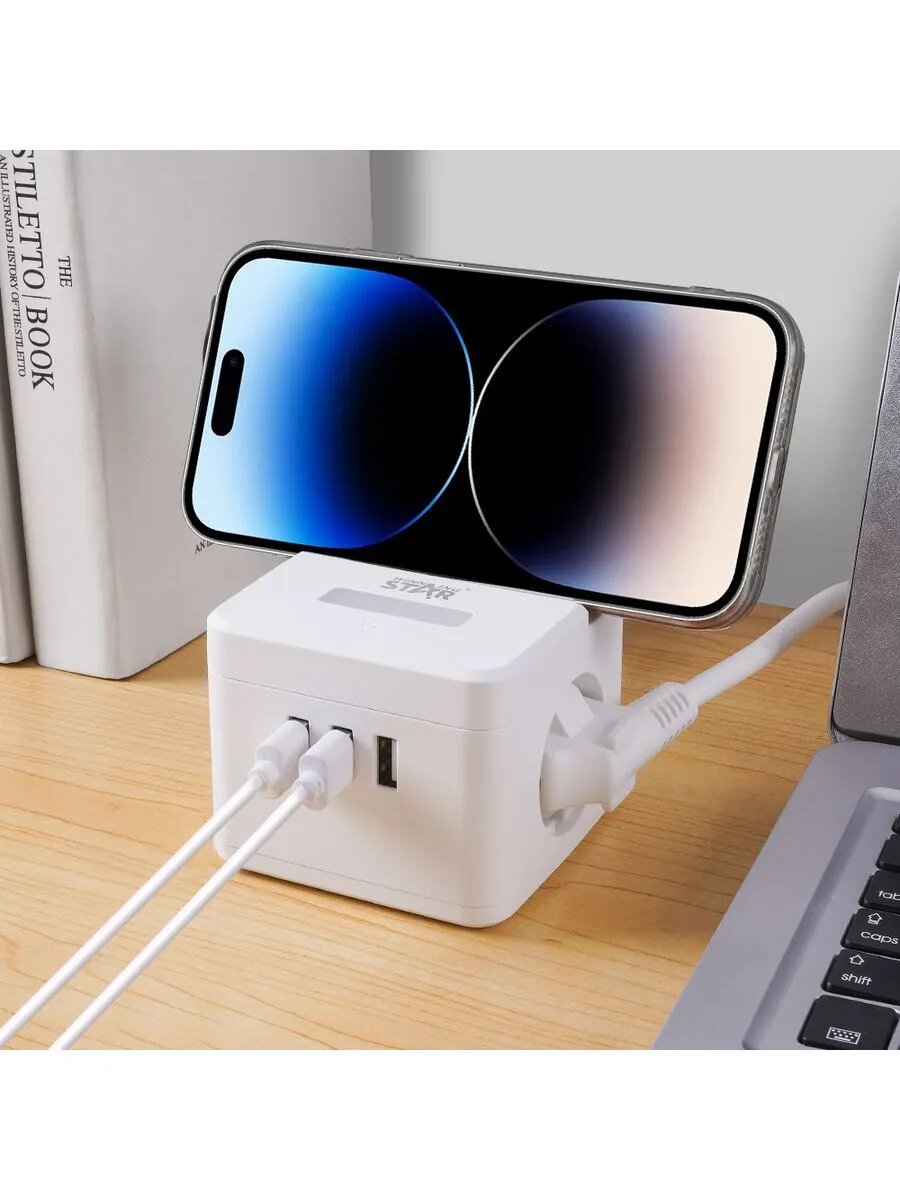 Сетевой фильтр с USB 2 метра ST-1002