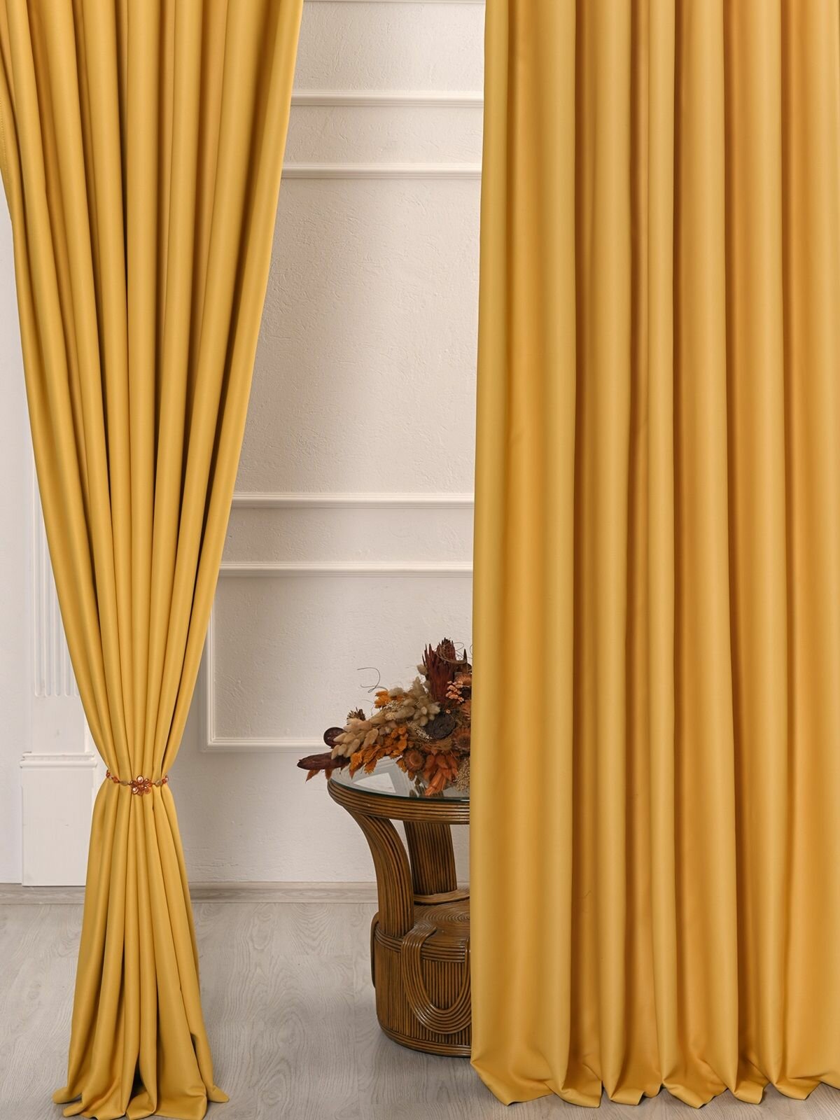 Комплект штор блэкаут "Блэкаут-Жасмин" жёлтый (576-61) арт.2204 (200x270 - 2 шт.)