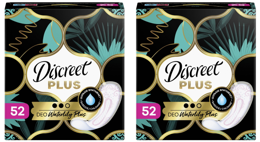 Discreet Прокладки ежедневные, Deo Water Lily Plus Trio, 52 шт/уп, 2 уп