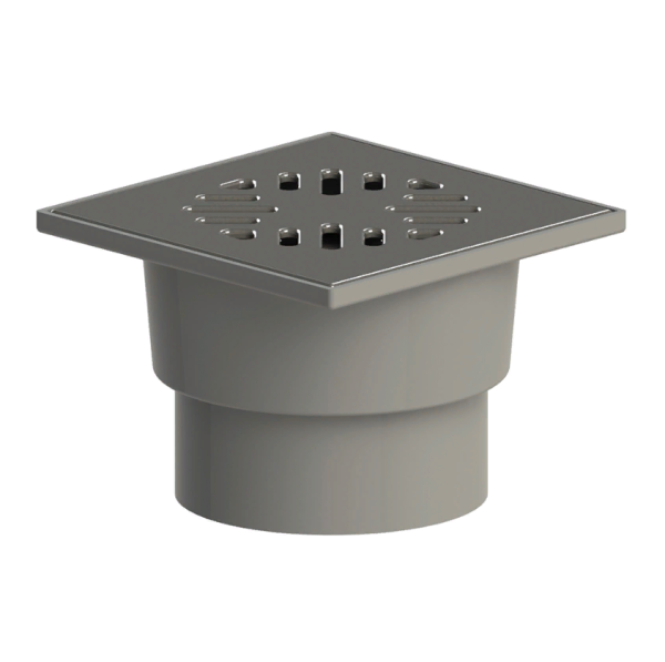 Трап ф110 прямой 15x15 нерж. реш сух. затвор