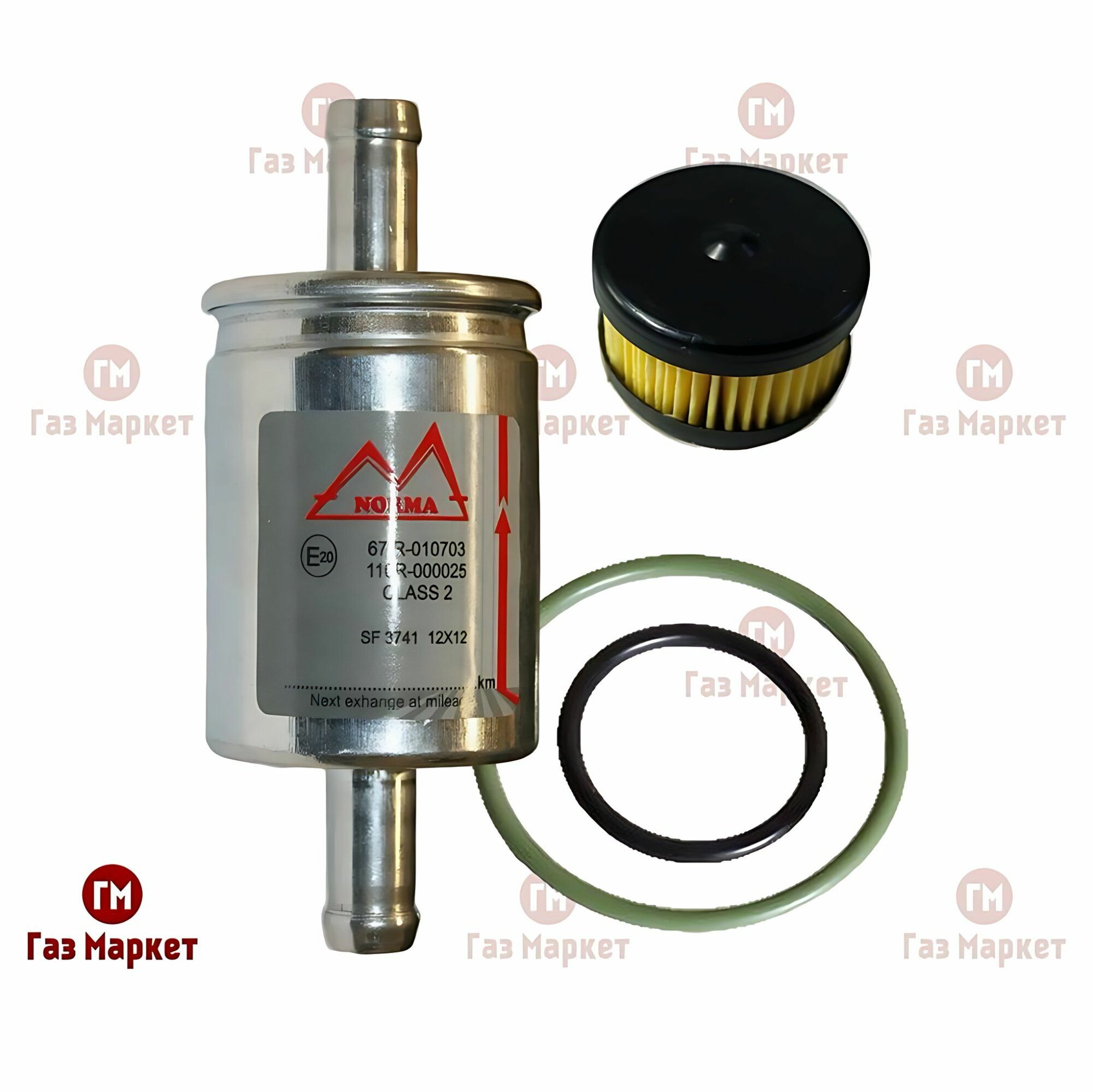 ГБО комплект фильтров NORMA12/12 + TOMASETTO с кольцами / пластик / 1 комплект