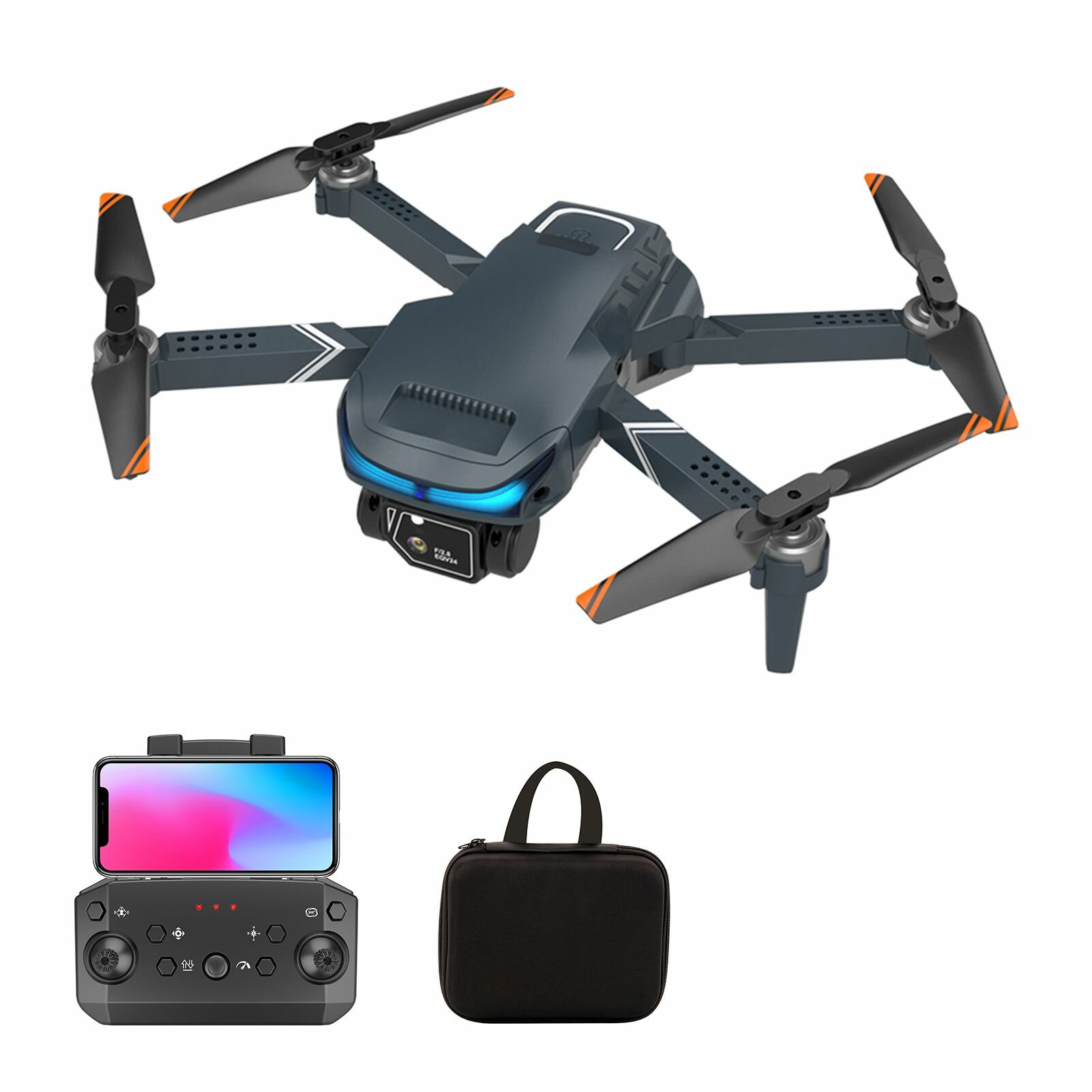 Мини-дрон с дистанционным управлением и двойной камерой. Складной 4K-квадрокоптер