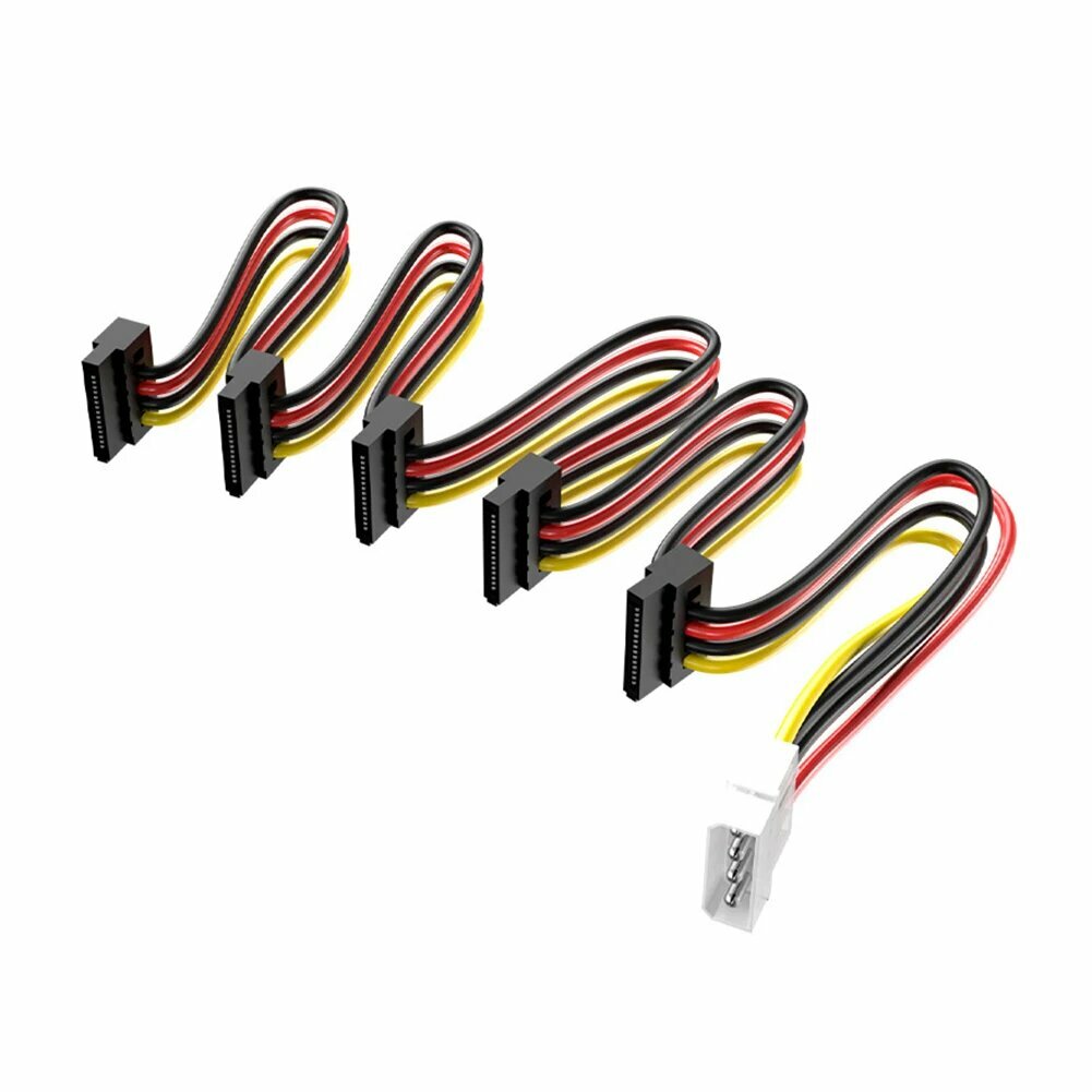 4 Pin IDE Molex to 15Pin Sata Power Adapter SATA 3.5/2.5inch 1 to 5 SATA Hard Drive Power Supply Splitter Connector Cable for PC
