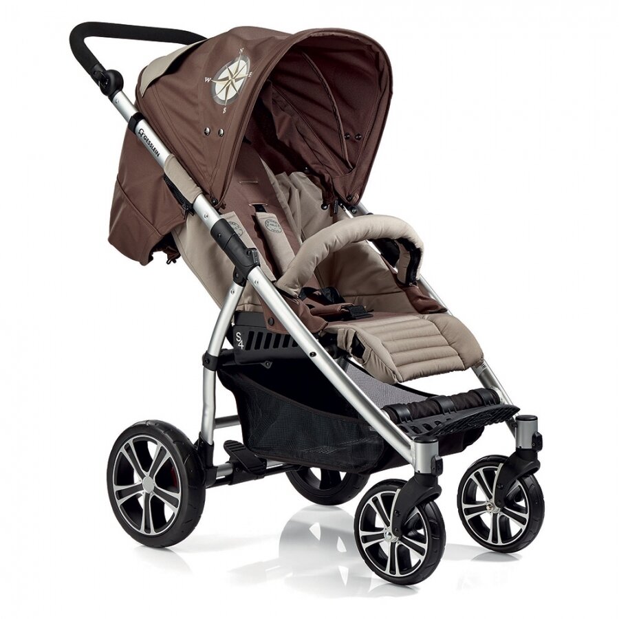 Детская коляска 2 в 1 Gesslein S4 Air люлька для новорожденного и прогулочный блок Nautik С3 106213