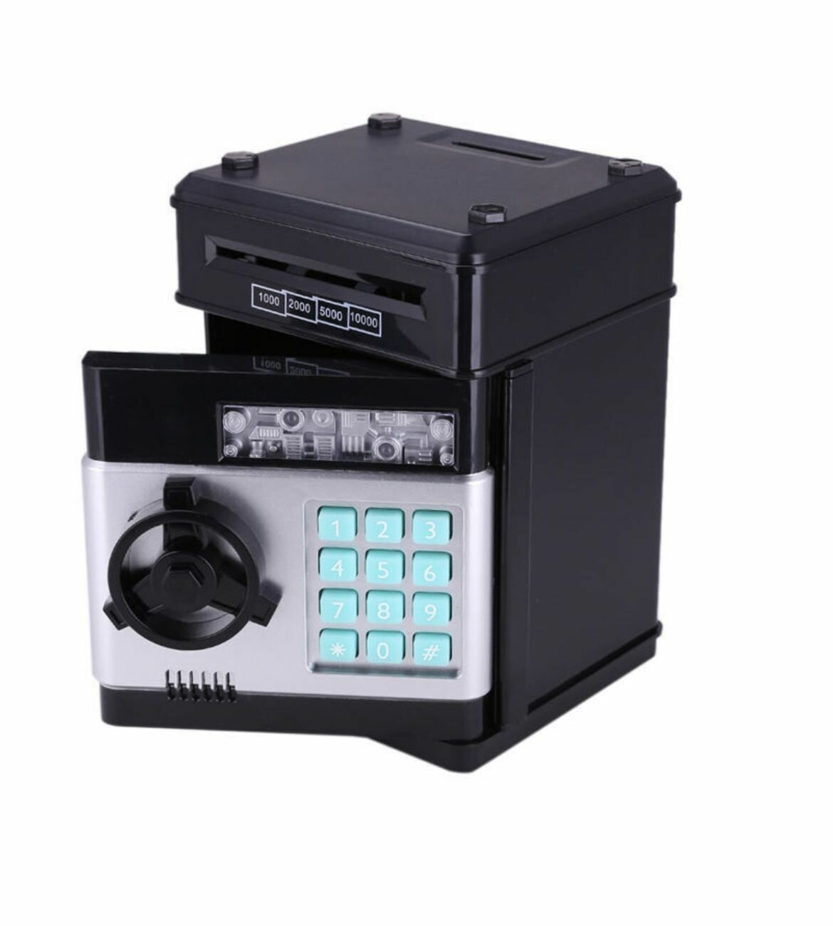 Интерактивная детская электронная копилка сейф с купюроприёмником и с кодовым замком