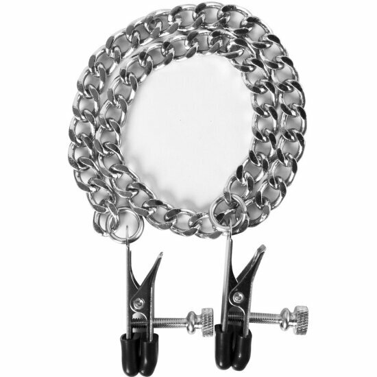 Зажимы на соски Blush Novelties Регулируемые Flat Nipple Screw с цепочкой