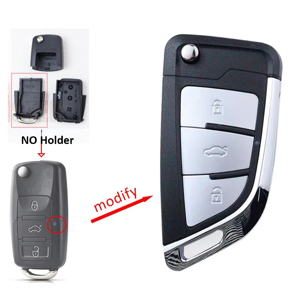 2 3-кнопочный обновленный автомобильный брелок для ключей, корпус для Volkswagen для Vw Jetta Golf Polo Passat Beetle для Skoda для Seat B5 upgrade-3BT -B