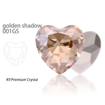 Хрустальное сердечко Golden shadow 14mm K9