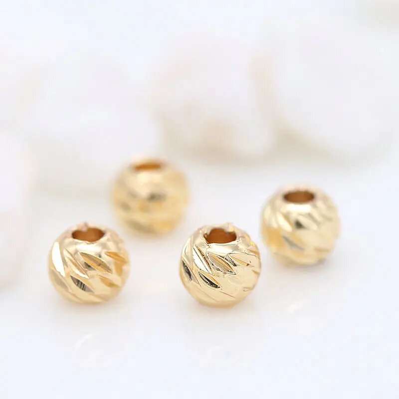 20 шт. латунных гравированных концевых бусин золотого цвета Florainer Tina 2.5 мм 3 мм 4 мм 2.5MM