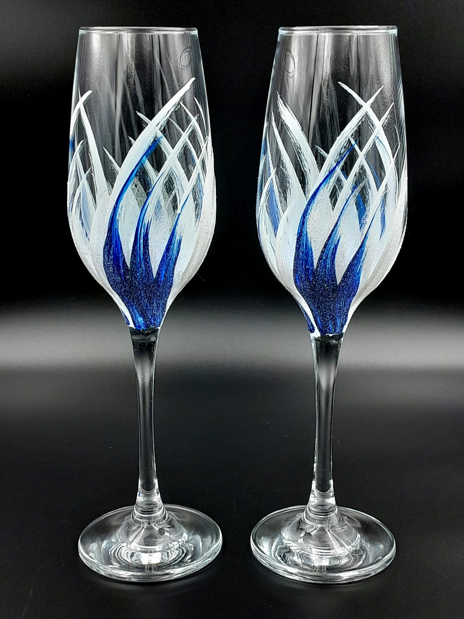 Свадебные бокалы "Пламя синее"