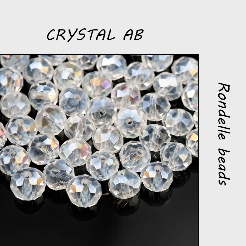 Хрустальные бусины Rondelle Crystal AB 4 мм