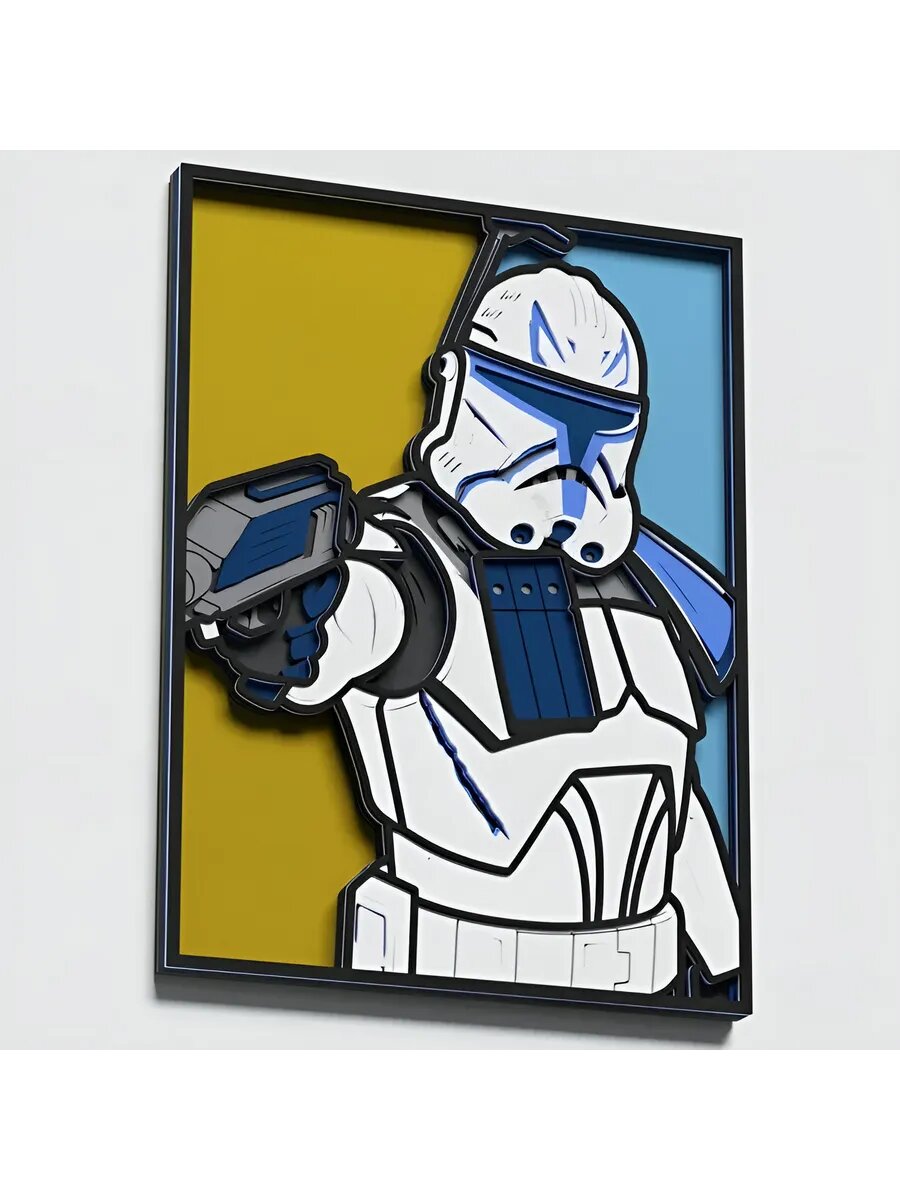 3D Картина по номерам из дерева Капитан Рекс, 23x30 см