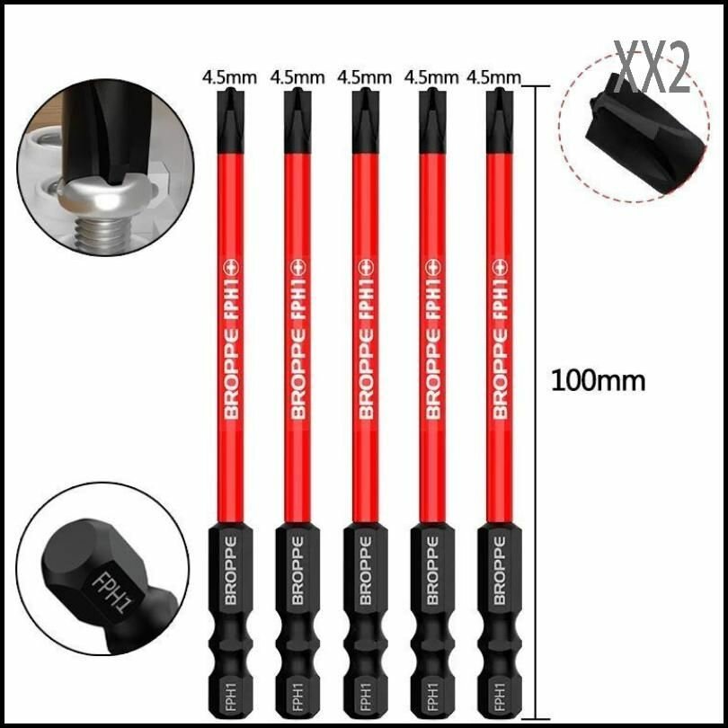 PZ/FL Набор отверток для автоматов/розетки, магнитные биты для электрика, шестигранный хвостовик, 100 мм 5шт FPH1-XX2