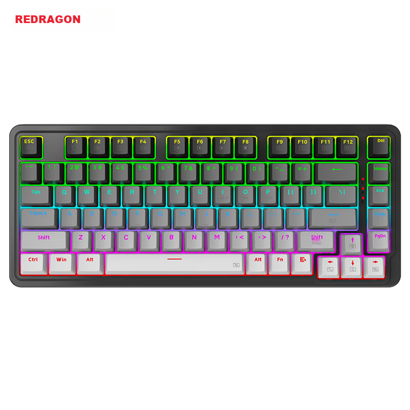 Механическая клавиатура REDRAGON KS82-B, Gradient Gray, проводная, 82 клавиши, Cyan Jade Switch