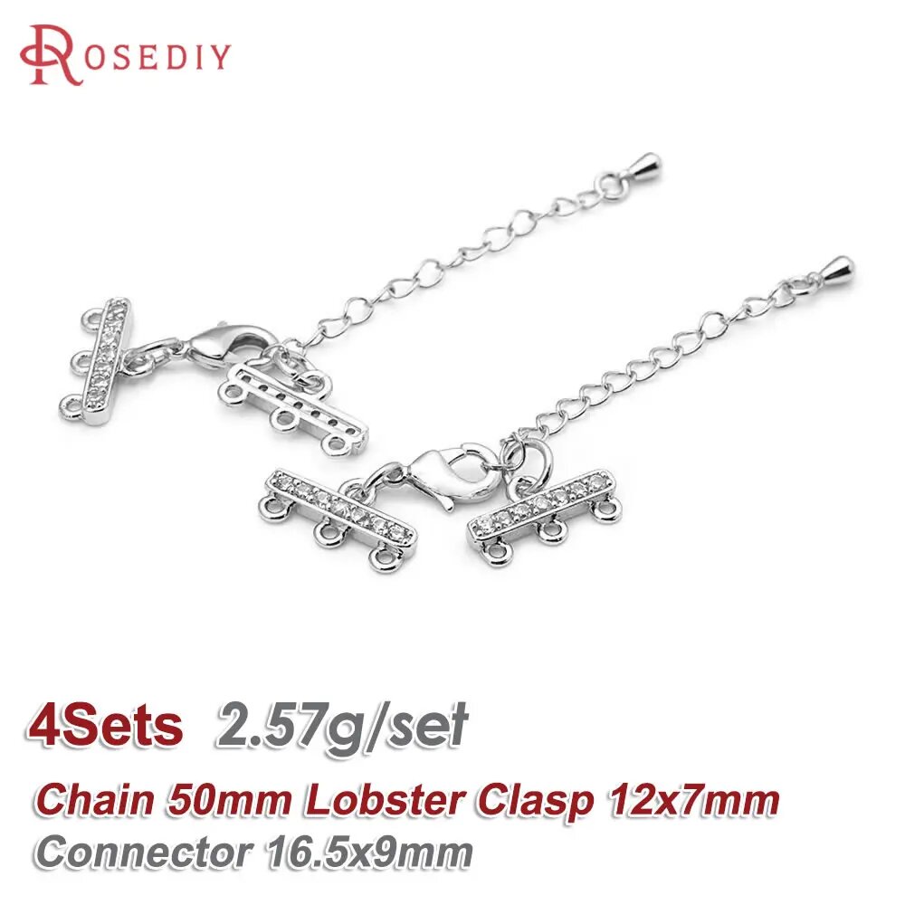 Комплект фурнитуры Rosediy, платина, 4шт, 51619-Platinum Color