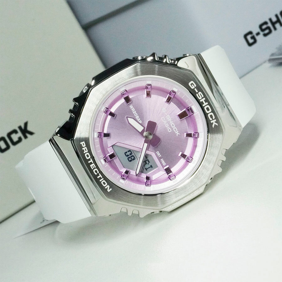 Наручные часы CASIO G-Shock, белый, серебряный, розовый — фото 1