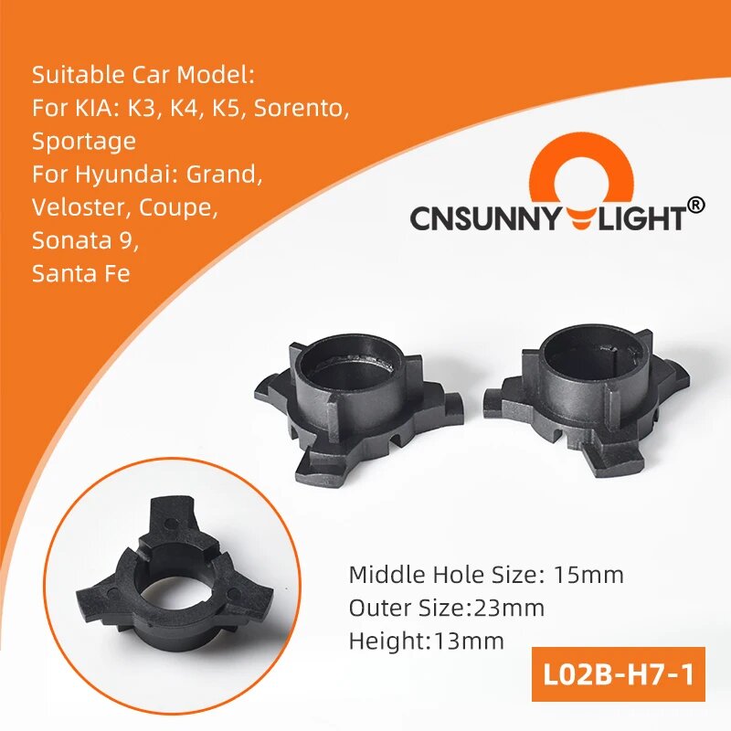 H7 H1 светодиодный адаптер для лампы фар, цоколь, держатель, цоколь, кронштейн для крепления лампы для Honda Hyundai KIA VW Skoda Benz Mondeo Mazda 2pcs L02B-H7-1